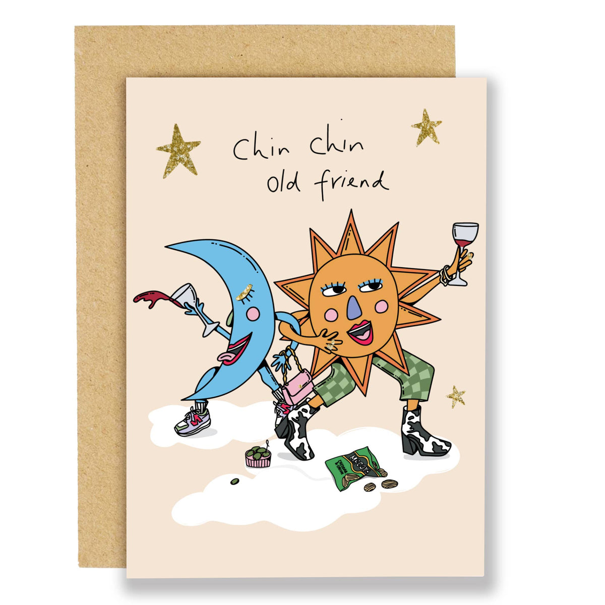 Birthday card- Chin chin- gold foil by eat the moon – CASHMERE GOOSE