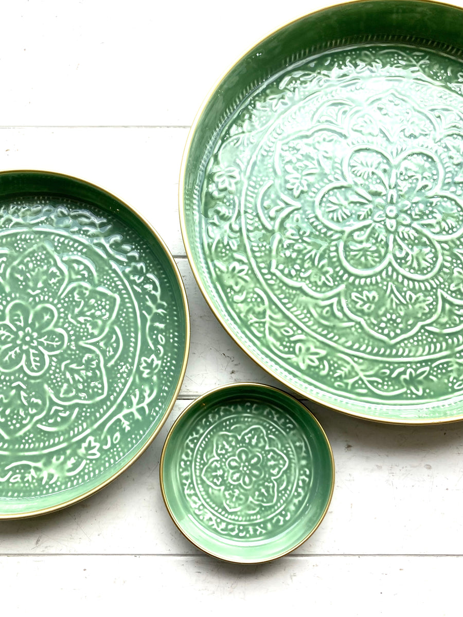 Large Sage Metal BerbereTray – CASHMERE GOOSE