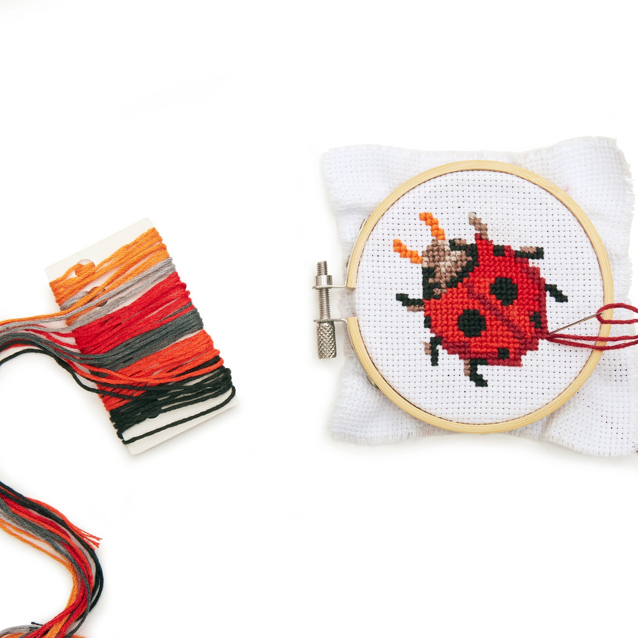 Ladybug Mini Cross Stitch Embroidery Kit – CASHMERE GOOSE